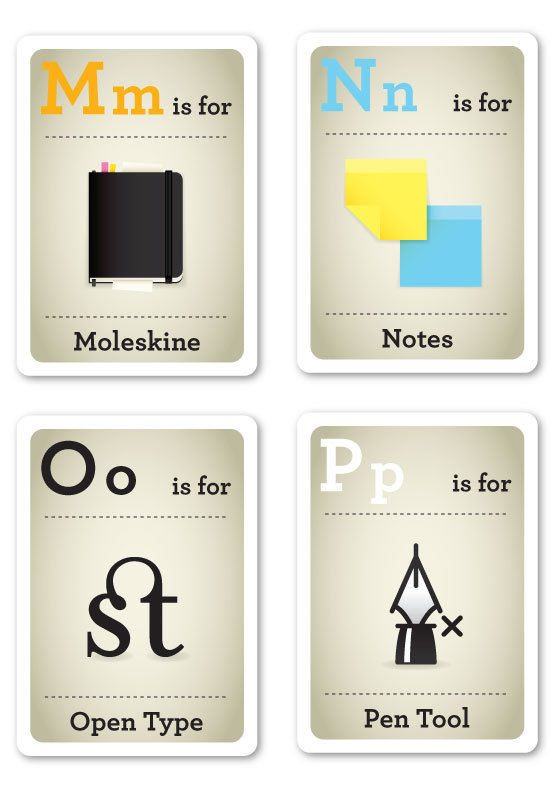 Learn Your ABC's With Bikes, Booze, & Bézier Curve Flash Cards | The ...