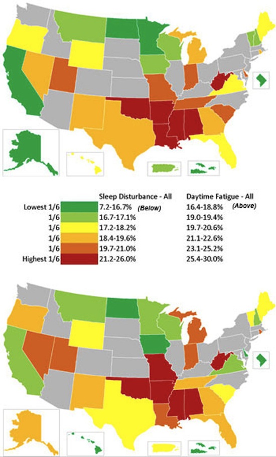 Map Shows The Sleepiest States in the United States | The Mary Sue