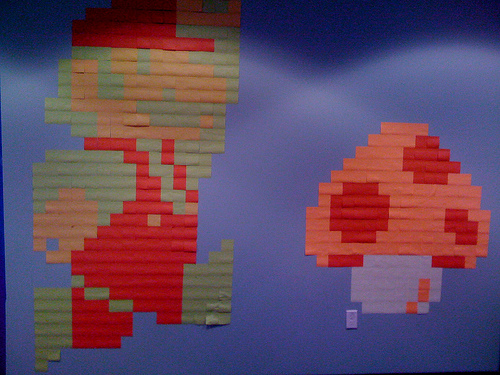 A Super Mario Bros. Level Created With Post-It Notes | The Mary Sue