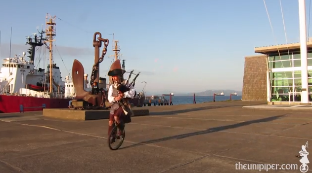 Unipiper Talk Like a Pirate Day Unicycle Bagpipes | The Mary Sue