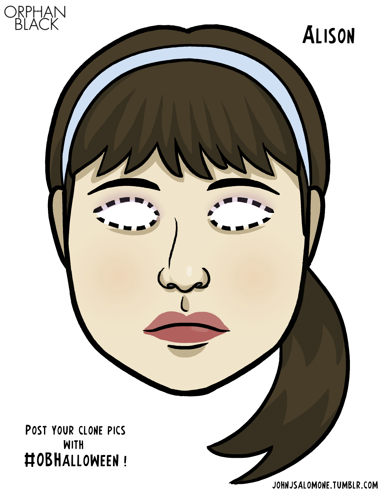Printable Masks Of Orphan Black Clones For Halloween | The Mary Sue