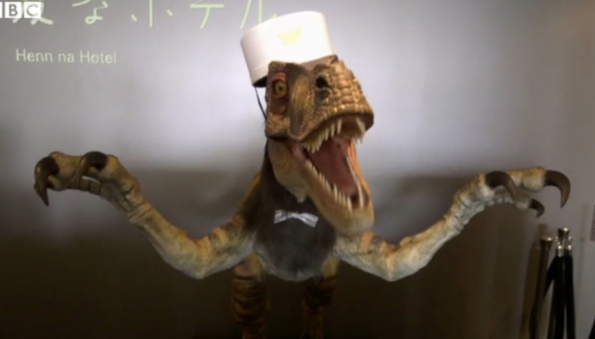 Raptor Hilariously Does Check-in at Japanese Robot-Run Hotel | The Mary Sue