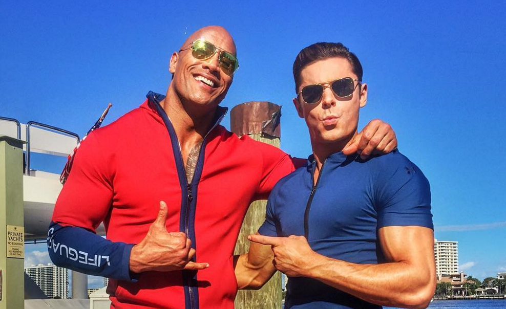 The Rock Celebrates Baywatch's First Day of Filming | The Mary Sue