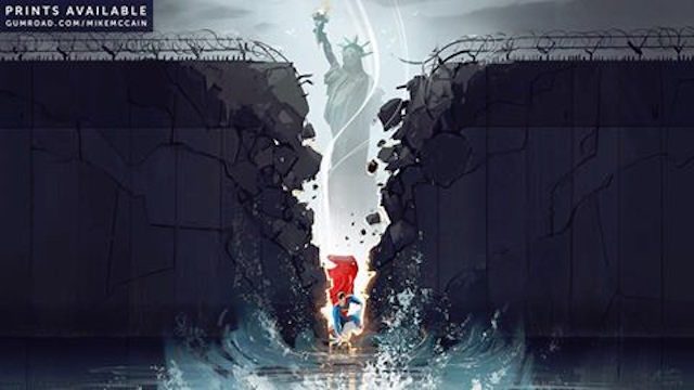 All I Want Today Is This Picture of Superman Smashing Through Trump's ...