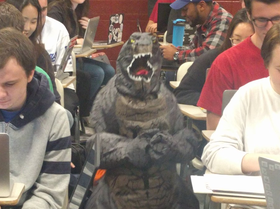 Tiny Godzilla Visiting a Class Is Adorable | The Mary Sue