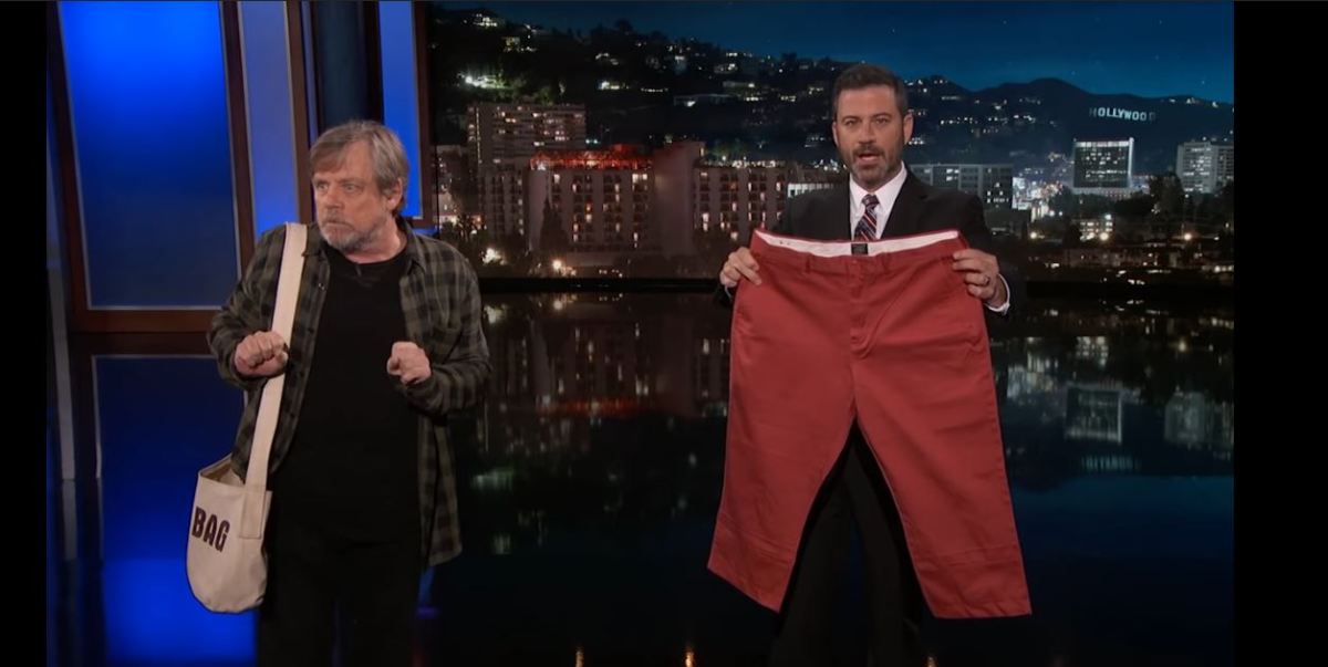 Mark Hamill Stops by Jimmy Kimmel to Auction Off Capri Pants | The Mary Sue