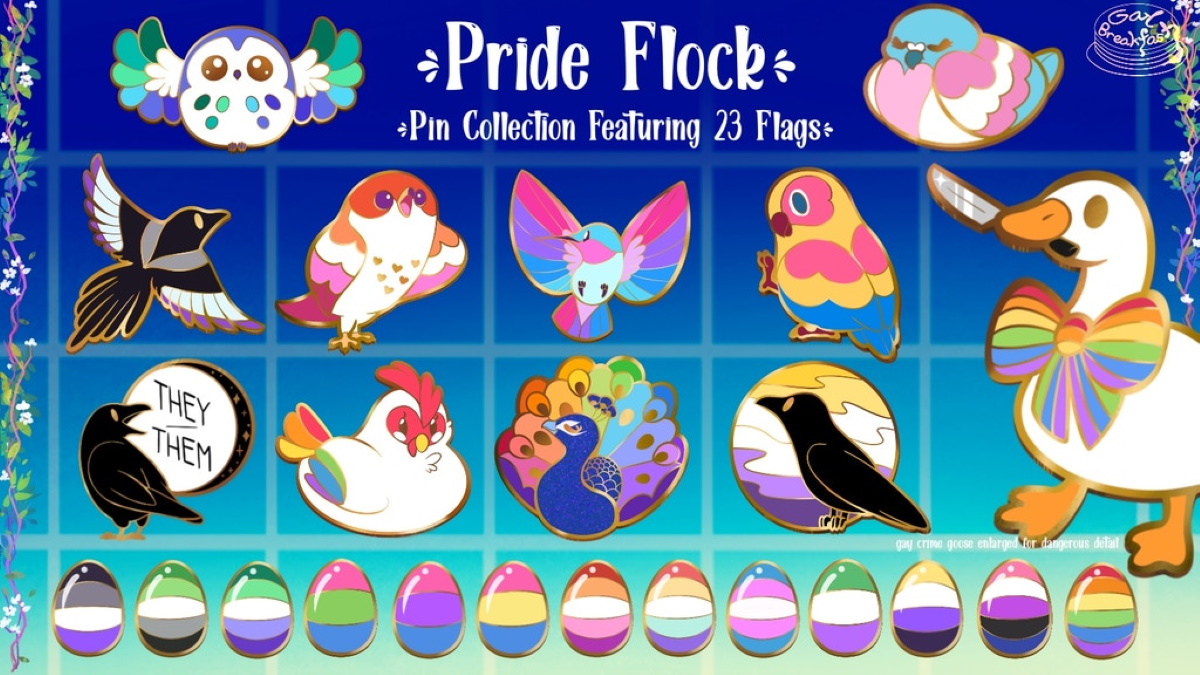 The Pride Flock Enamel Pin Kickstarter Has Taken Flight!