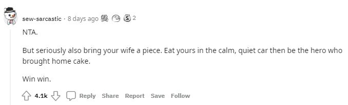 Reddit Supports Father Who Doesn’t Want to Share Cake