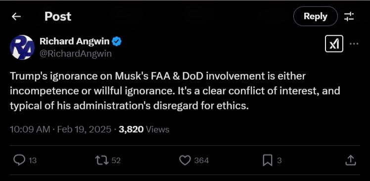 'A clear conflict of interest:' President Trump condemns government ...