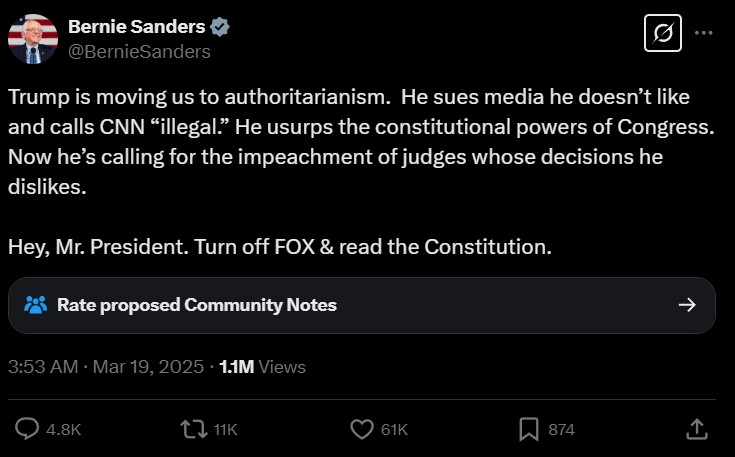 Bernie Sanders demands Trump to 'turn off FOX' after impeachment ...