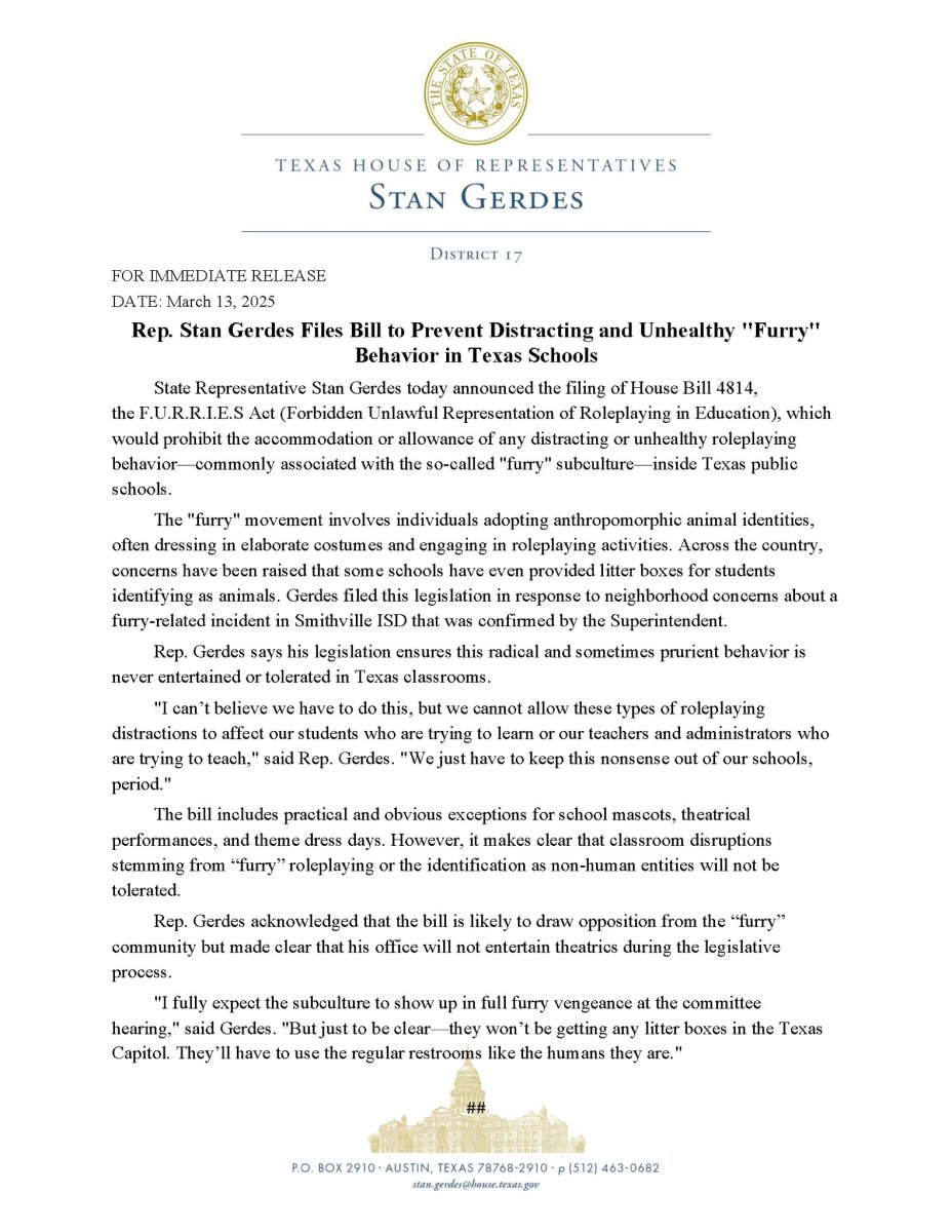 A Texas bill could ban 'furries' from public schools—yes, really | The ...