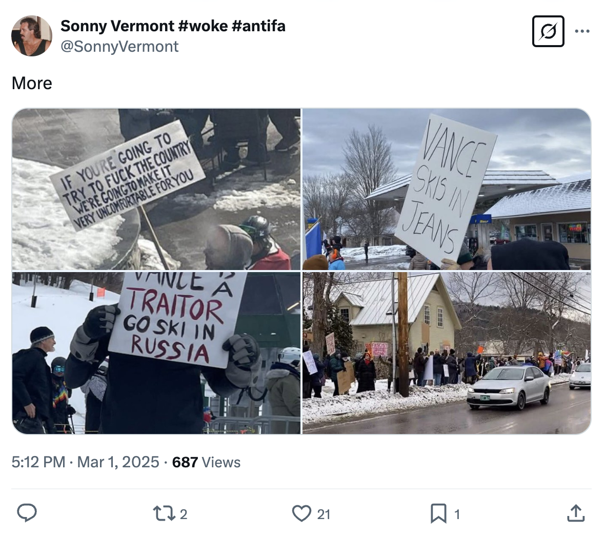 ‘Go ski in Russia’: Vermont residents drive JD Vance out of town after ...